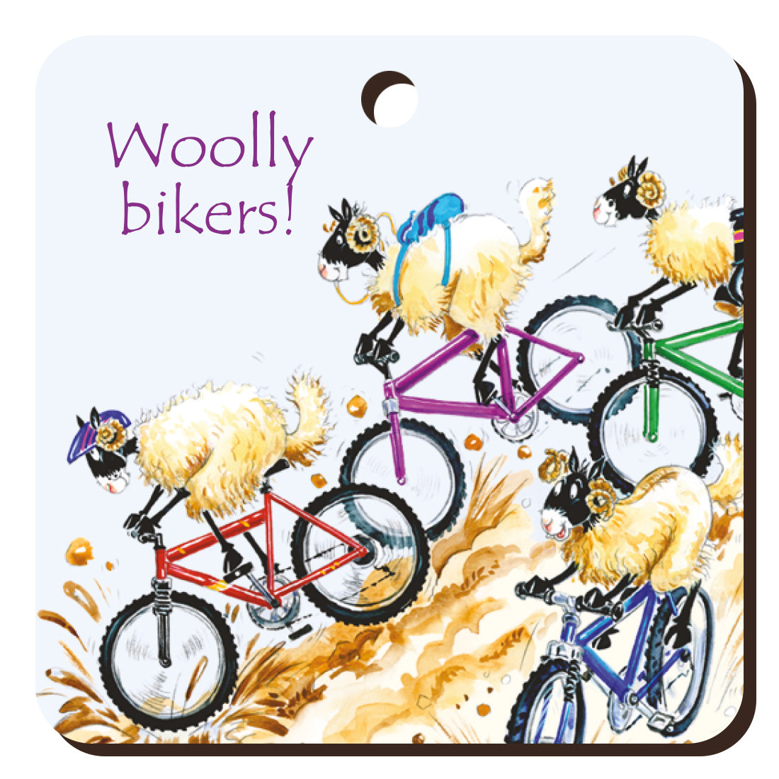 "Woolly Bikers" Wooden Keyring | Great Stuff from Cardtoons