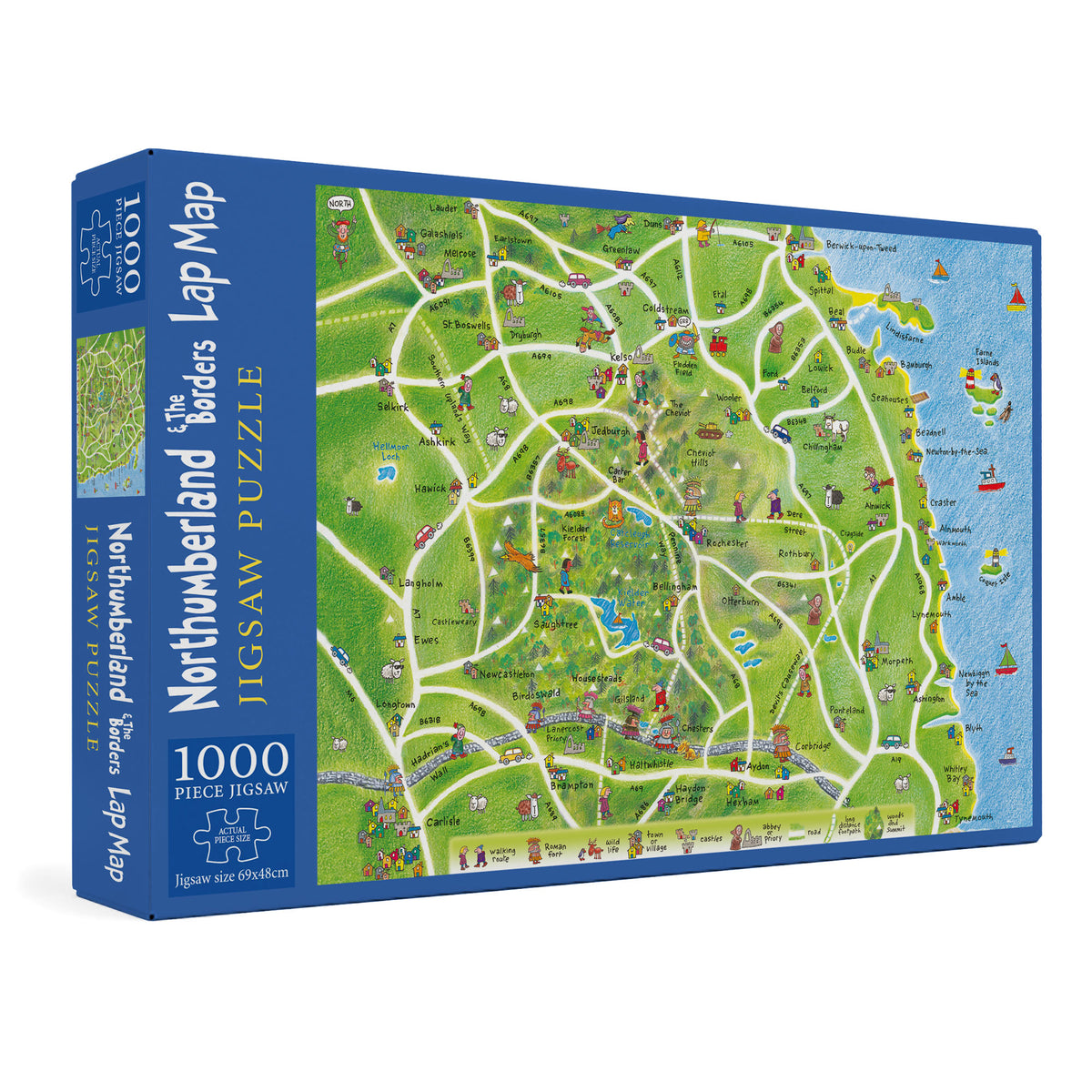 Northumberland & Borders Lap Map 1,000 Piece Deluxe Jigsaw – Great ...