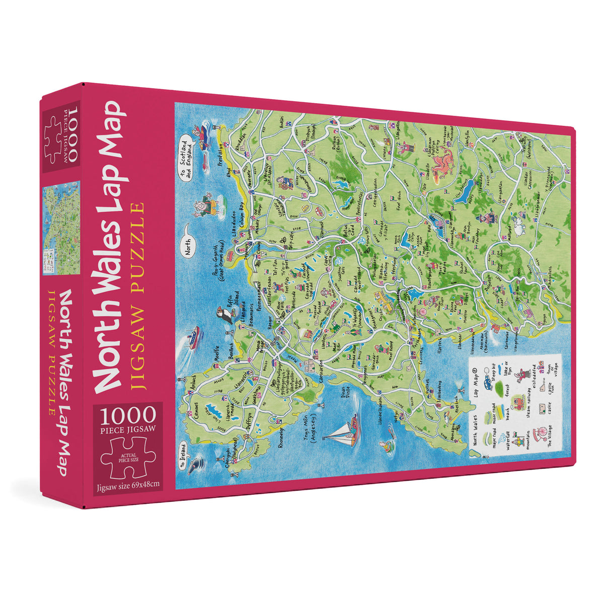 North Wales Lap Map 1,000 Piece Deluxe Jigsaw – Great Stuff from Cardtoons