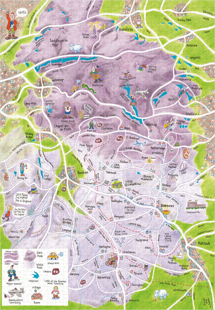Peak District Lap Map 1,000 Piece Deluxe Jigsaw – Great Stuff from ...