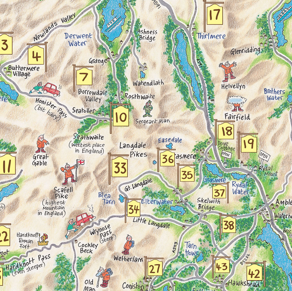 Lake District Pub Grub Lap Map | Great Stuff from Cardtoons