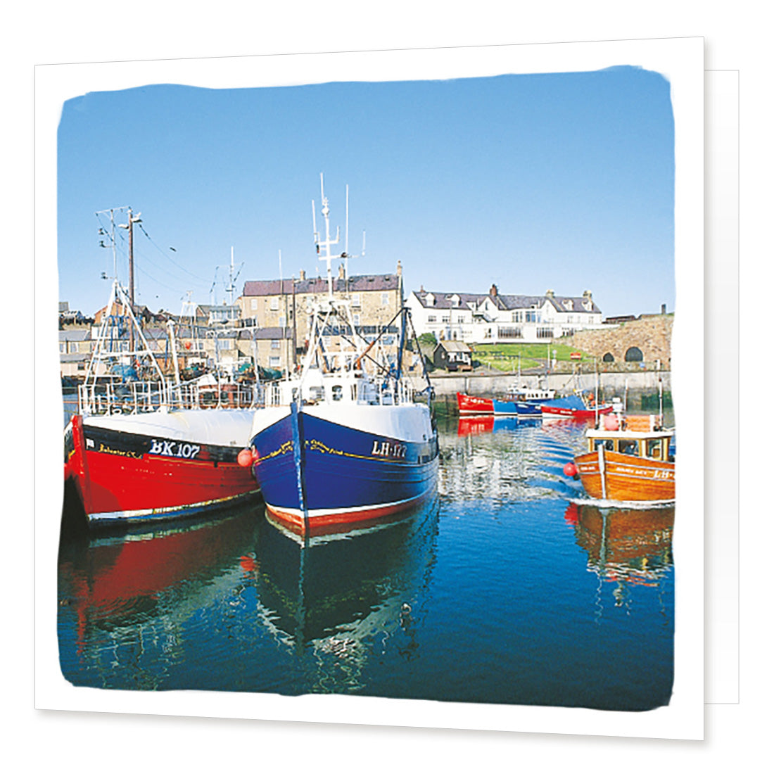Seahouses Harbour Greetings Card | Great Stuff from Cardtoons