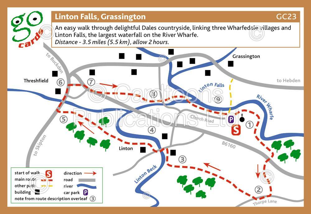 Linton Falls, Grassington Walk | Cardtoons Publications Ltd – Great ...