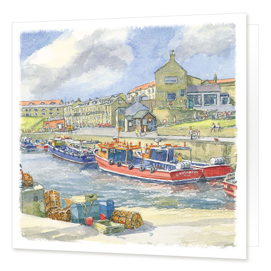 Seahouses Harbour Greetings Card | Great Stuff from Cardtoons