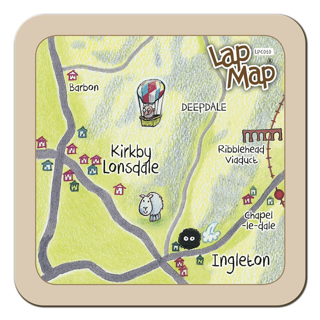 Kirkby Lonsdale Lap Map Coaster | Cardtoons Publications – Great Stuff ...