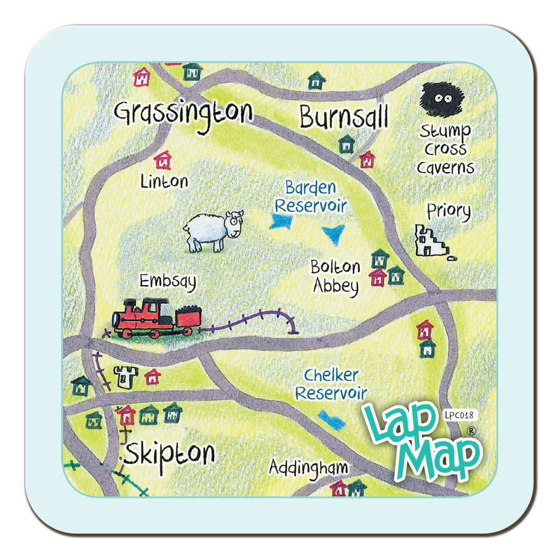 Skipton Lap Map Coaster | Cardtoons Publications – Great Stuff from ...