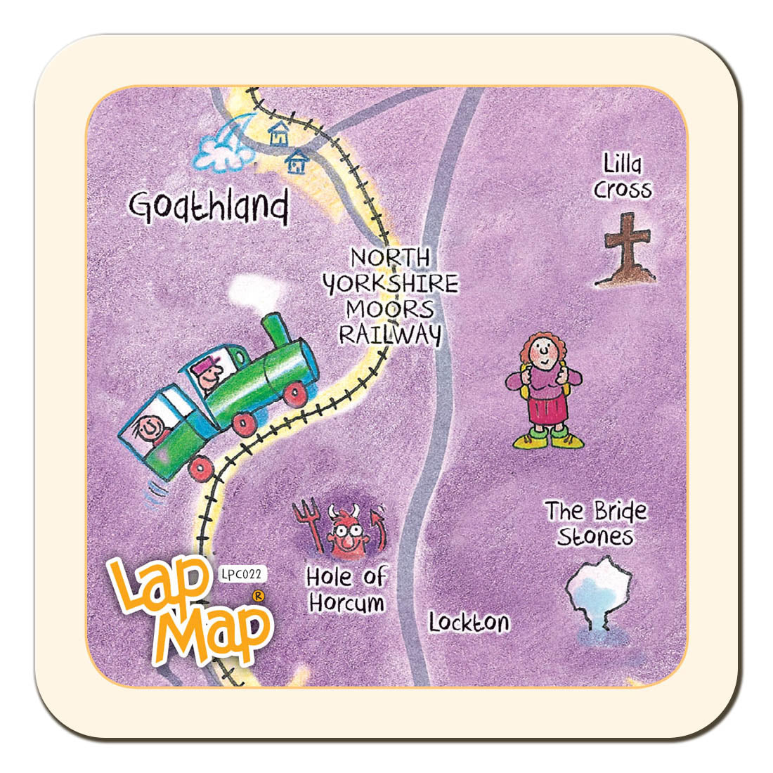 Goathland Lap Map Coaster | Cardtoons Publications – Great Stuff from ...