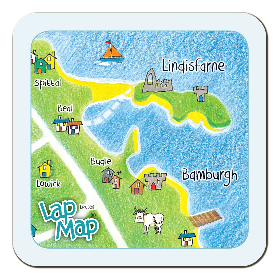 Lindisfarne Lap Map Coaster | Cardtoons Publications – Great Stuff from ...